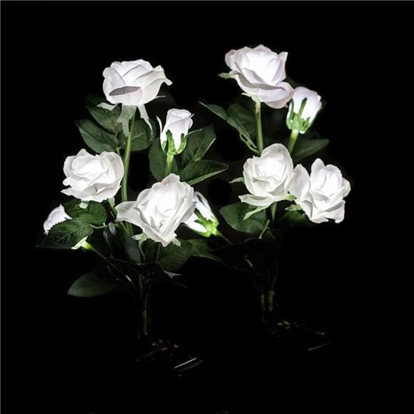 Accents | 2 Pack Solar Rose Flower Lights Solar Rose Stake Lights ...